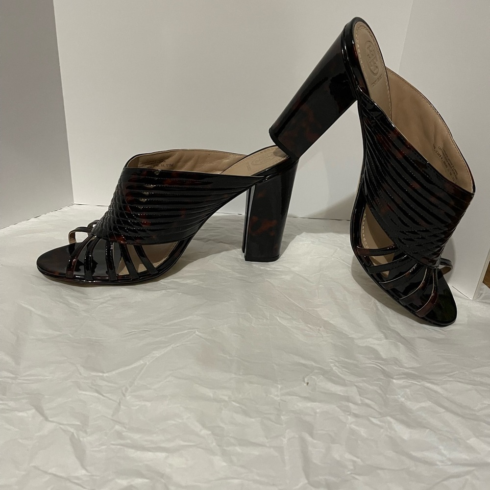 Tory Burch Tortoise Shell Mule Printed Patent Calf - Gem